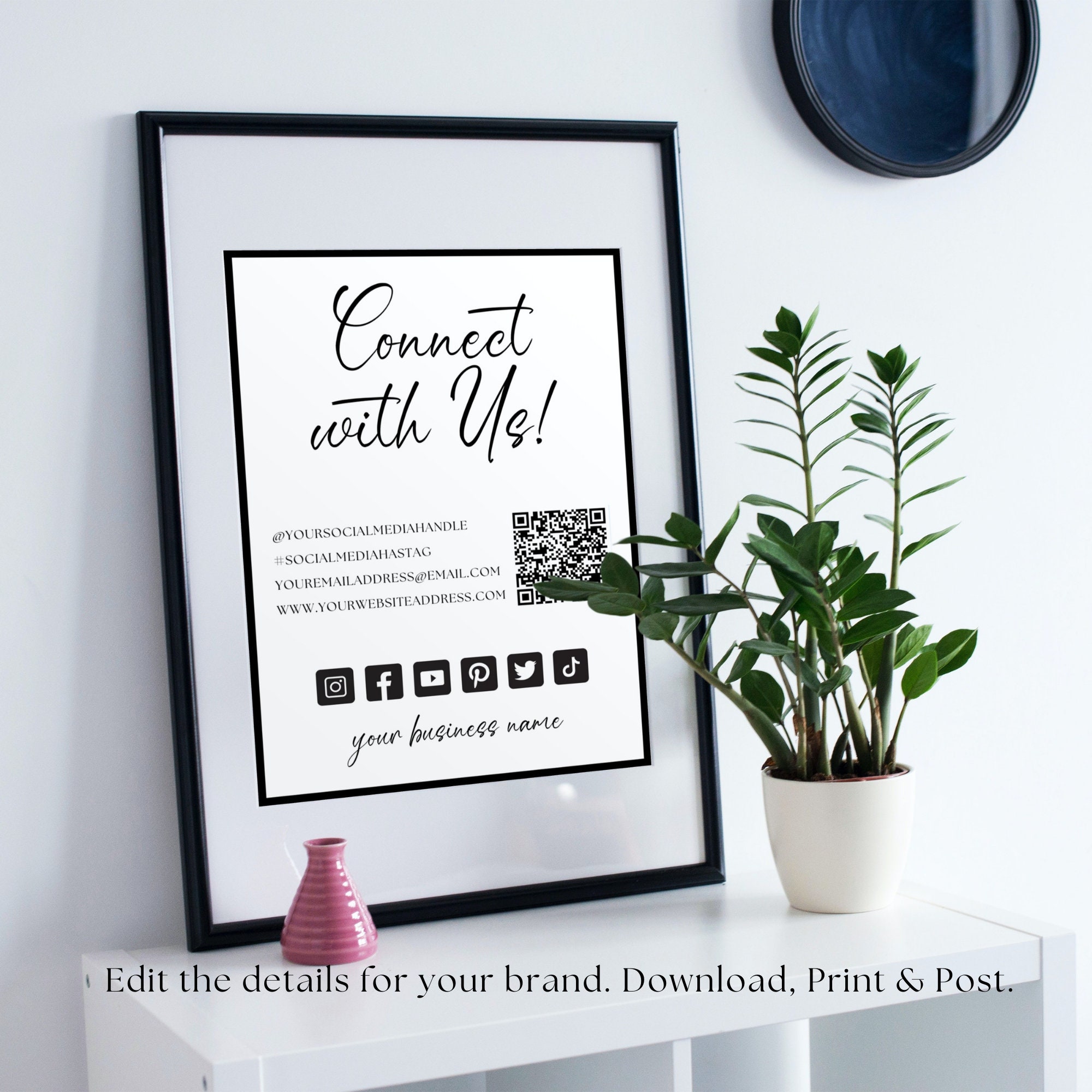 Editable Business Sign Template Bundle, Scan to Pay Sign, Ask for ...