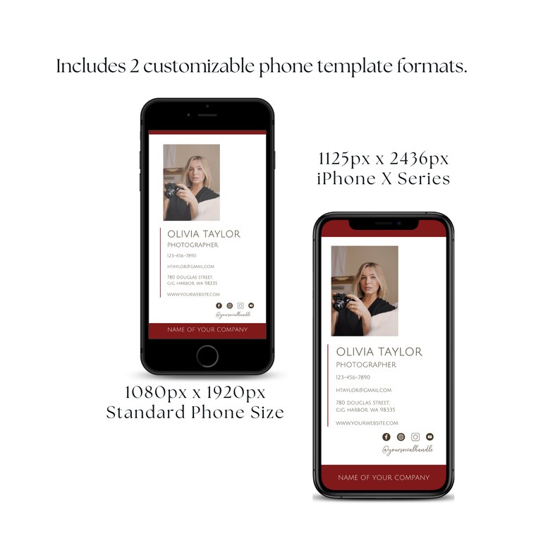 Editable Digital Business Card, Modern Business Card Bundle, Mobile ...