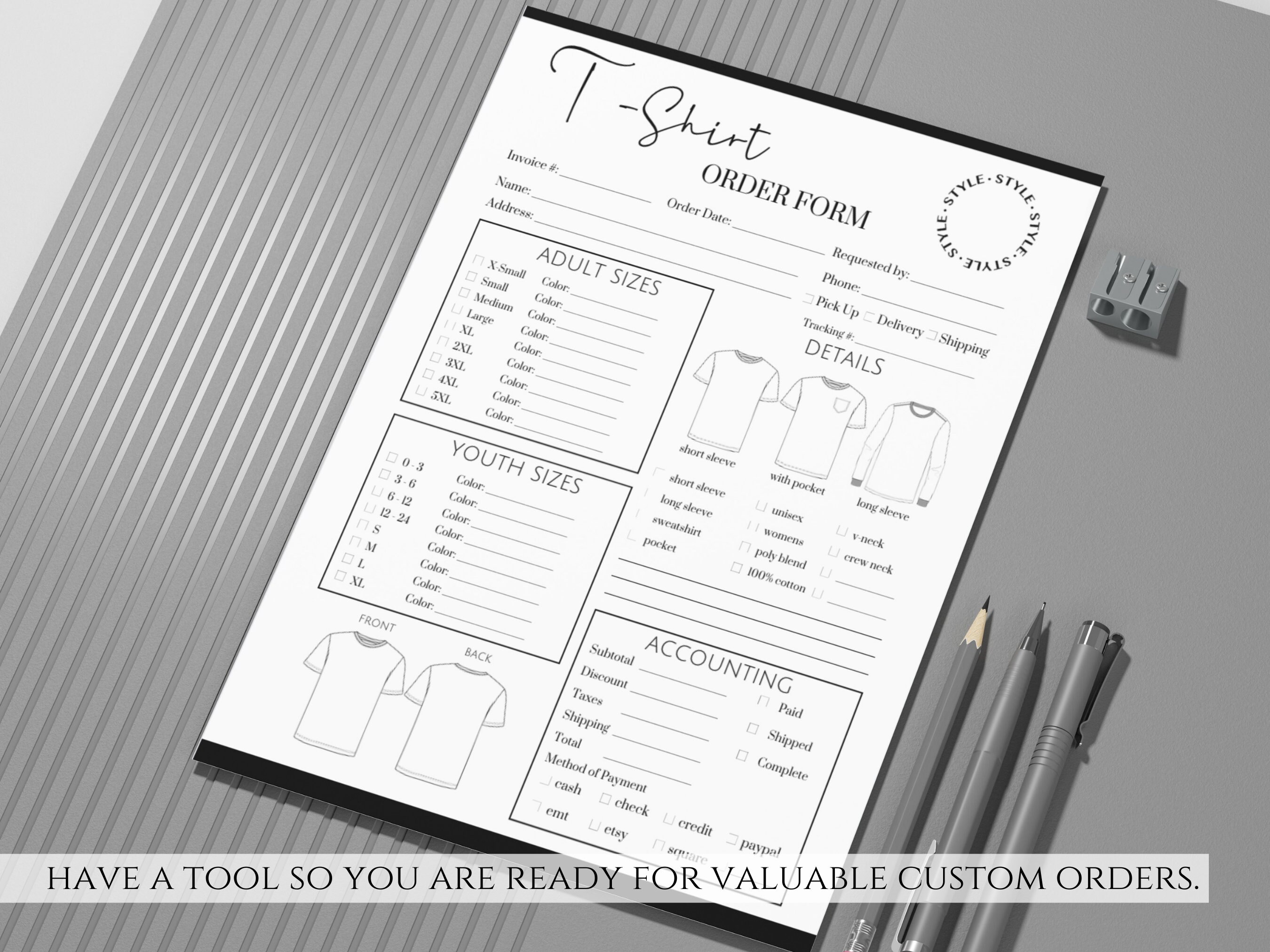 Editable Custom Order Form Bundle Printable Order Forms - Etsy