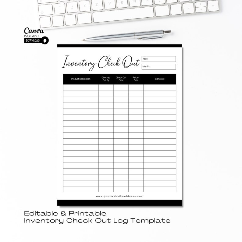 Product Inventory Log Template, Editable Inventory Sheet, Printable ...