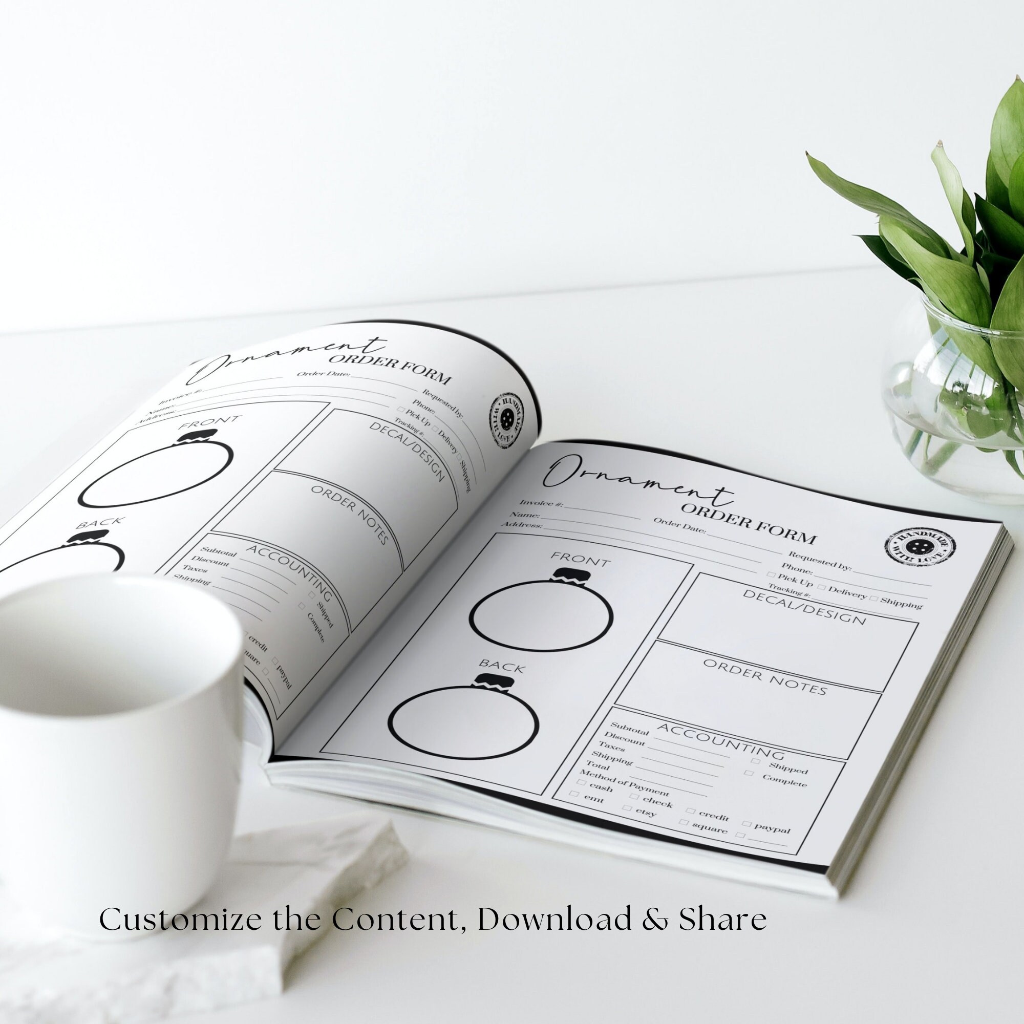 Editable Ornament Order Form Printable Order Form Ornament Template