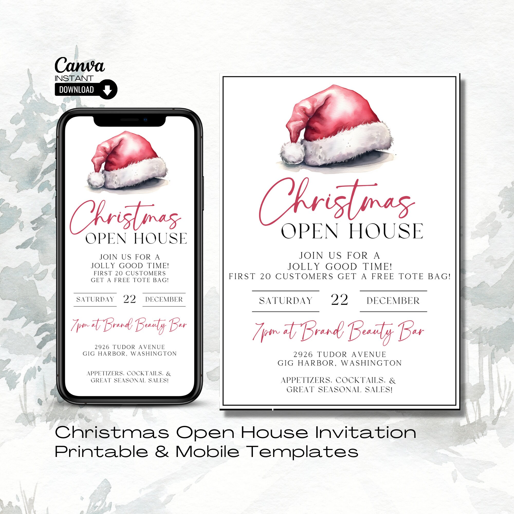 Free Printable Christmas Open House Invitation Templates