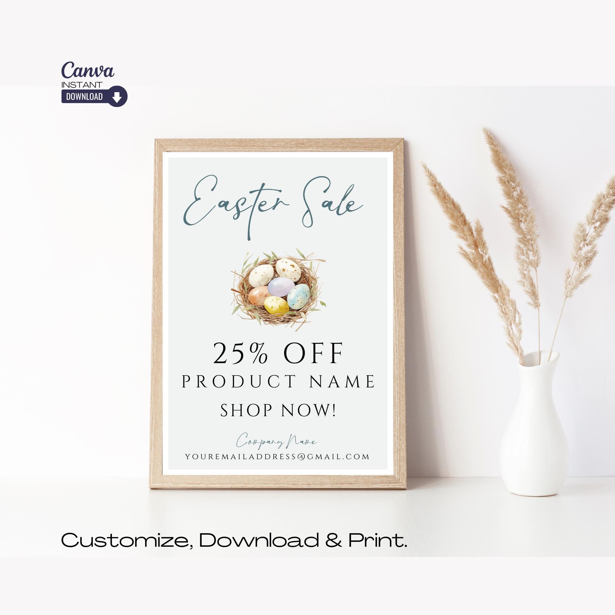 Editable Easter Sale Sign Template, Printable Spring Sale Sign ...