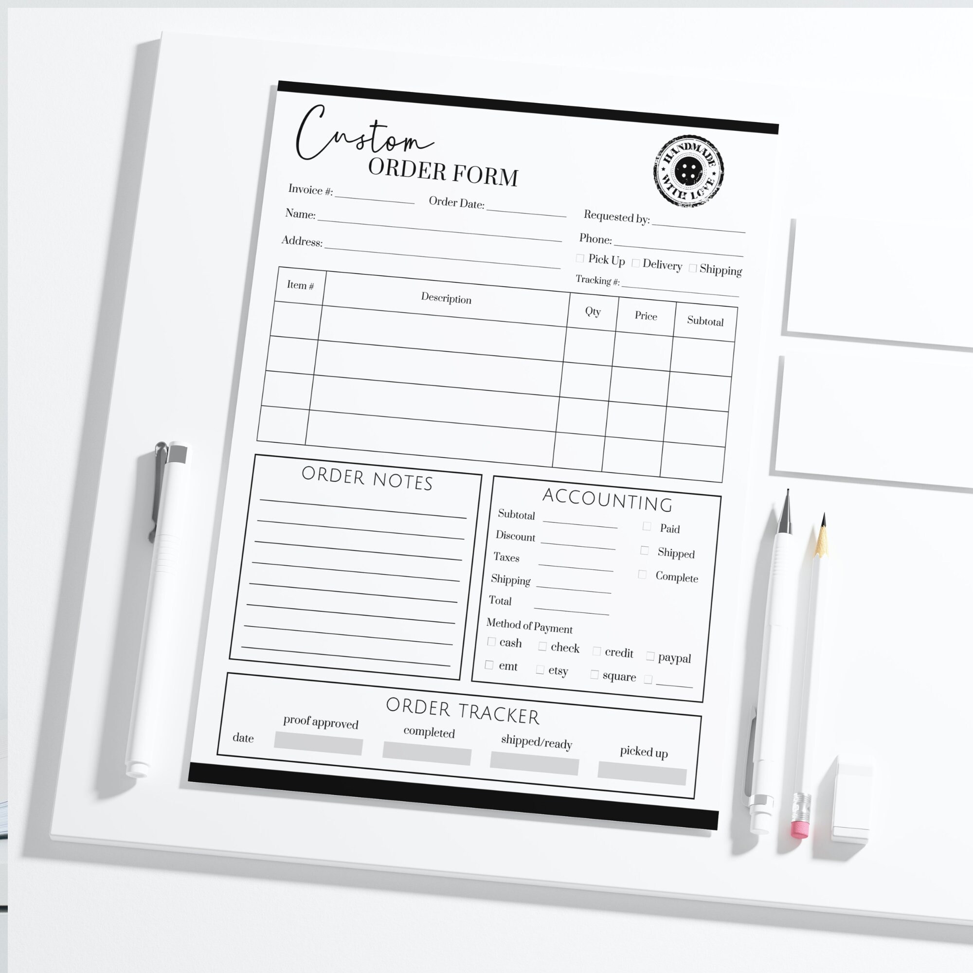 Editable Custom Order Form Bundle, Printable Order Forms, Order Form ...