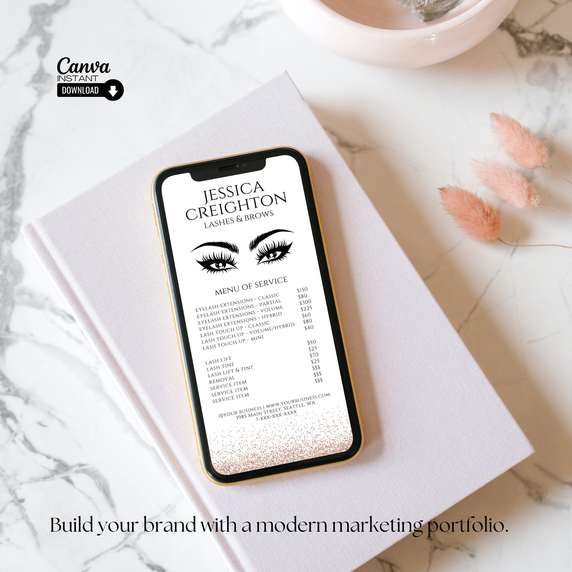 Eyelash Price List Template, Eyelash Artist Price Sign, Lash Extensions ...