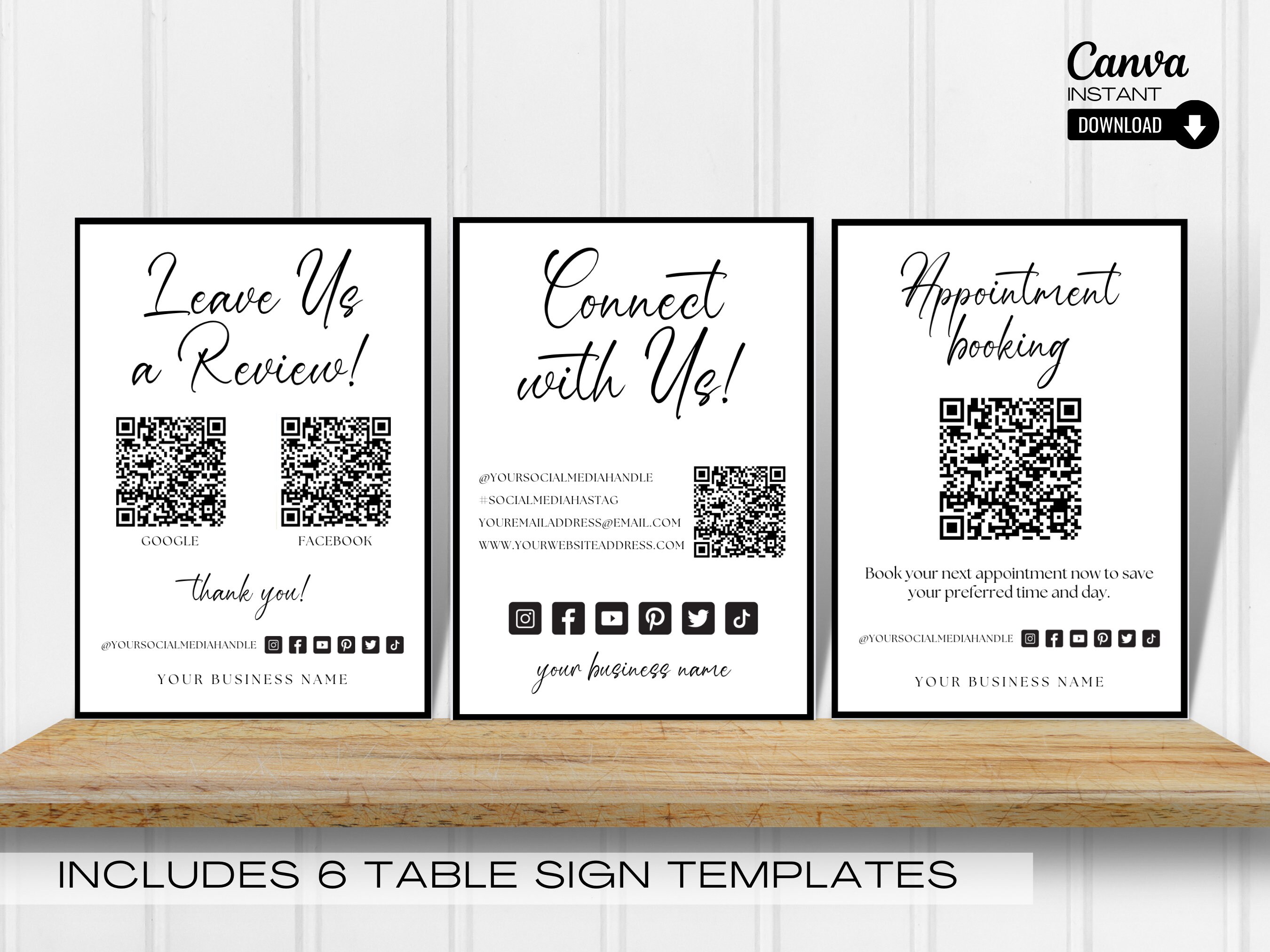 Editable Business Sign Template Bundle Scan to Pay Sign Ask - Etsy