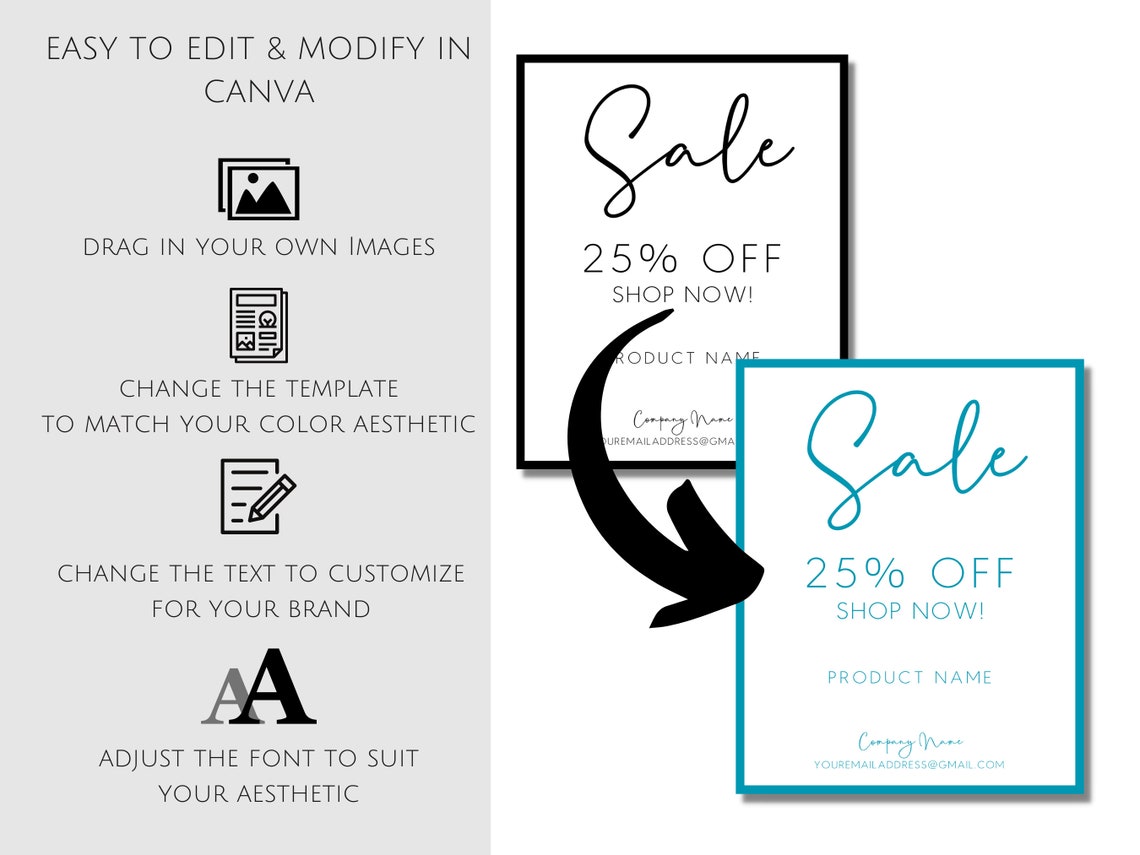 Editable Sale Sign Template Printable Small Business Sign - Etsy Canada
