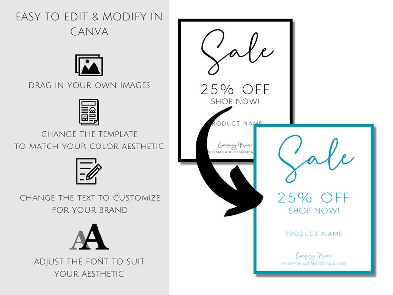 Editable Sale Sign Template Printable Small Business Sign - Etsy Canada