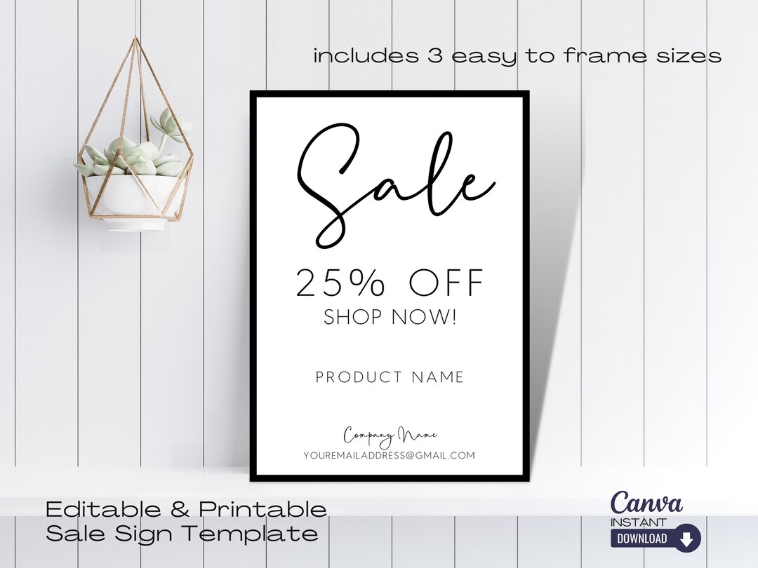Editable Sale Sign Template Printable Small Business Sign - Etsy