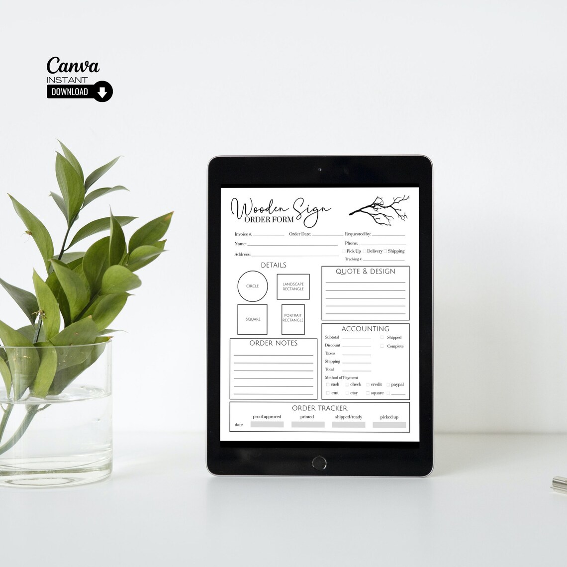 Editable Wooden Sign Order Form, Printable Craft Order Form, Wooden ...