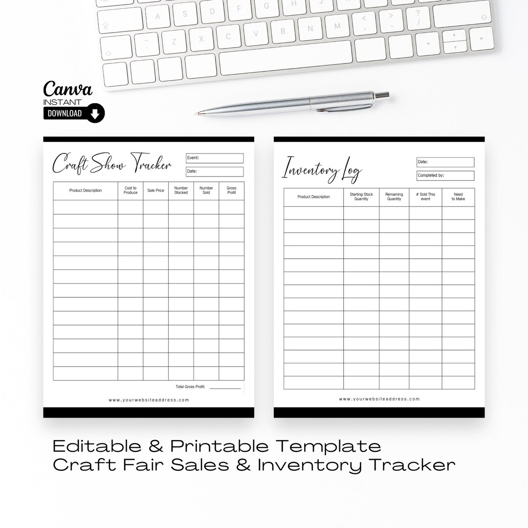 Editable Craft Show Inventory Trackertemplate, Product Inventory Log ...