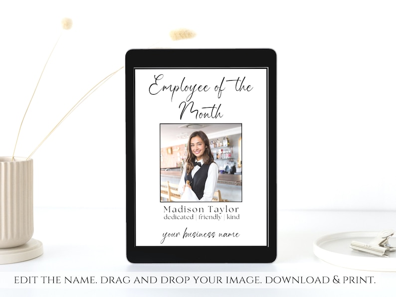 Editable Employee of the Month Sign Template Printable - Etsy