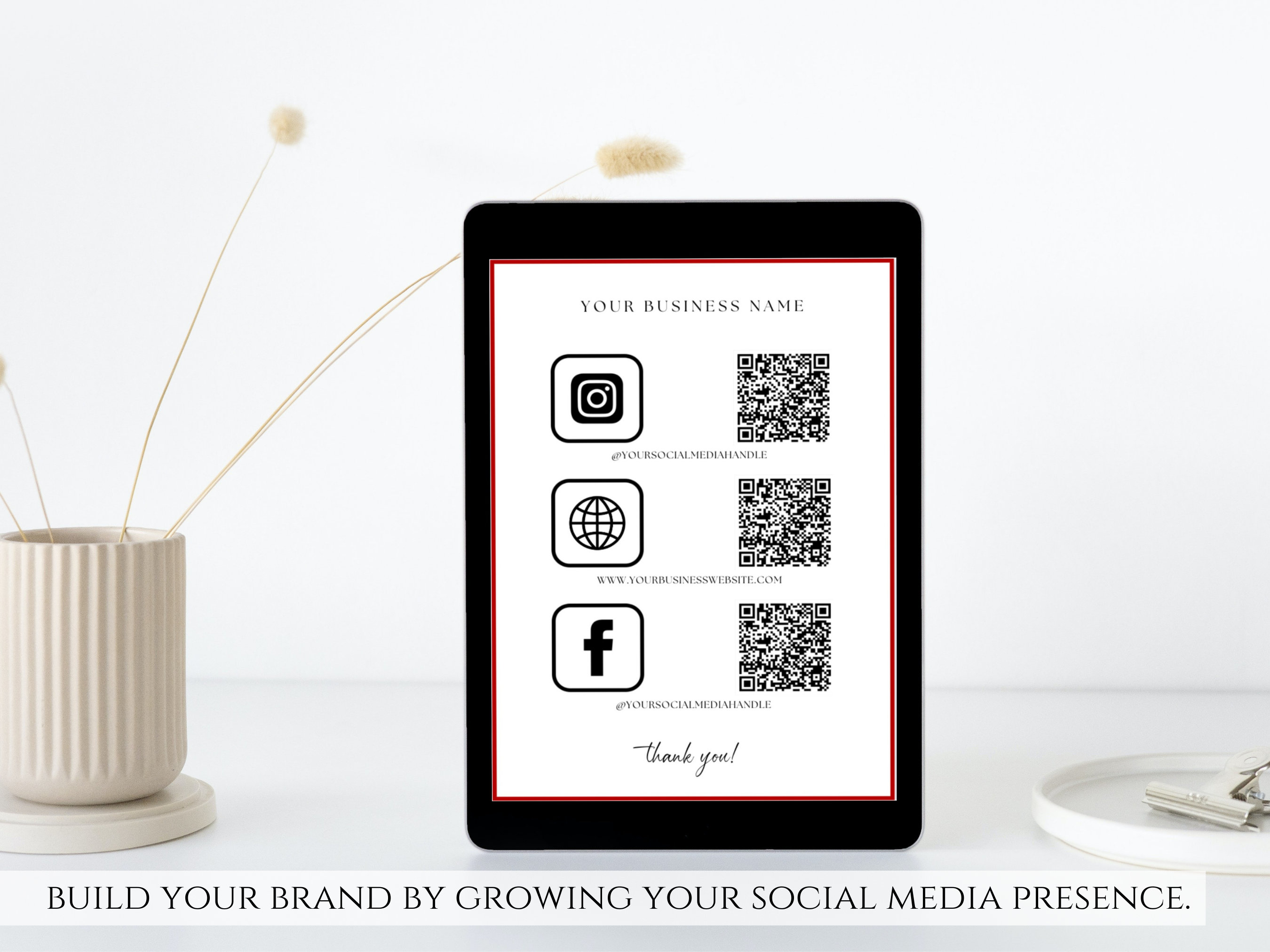 Editable Social Media Sign Template QR Code Sign Printable - Etsy