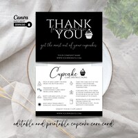 Editable Cake Care Card Template | Customizable Instructions for Cake ...