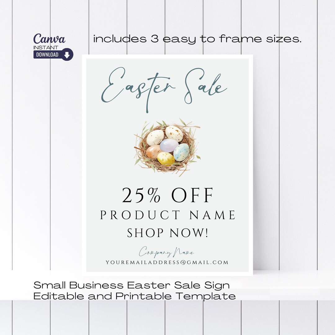 Editable Easter Sale Sign Template, Printable Spring Sale Sign ...