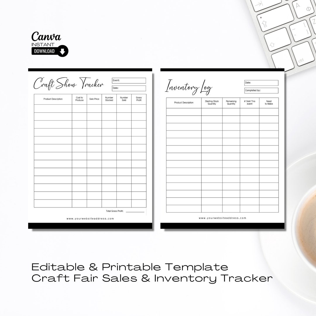Editable Craft Show Inventory Trackertemplate, Product Inventory Log Template, Craft Show Sales ...