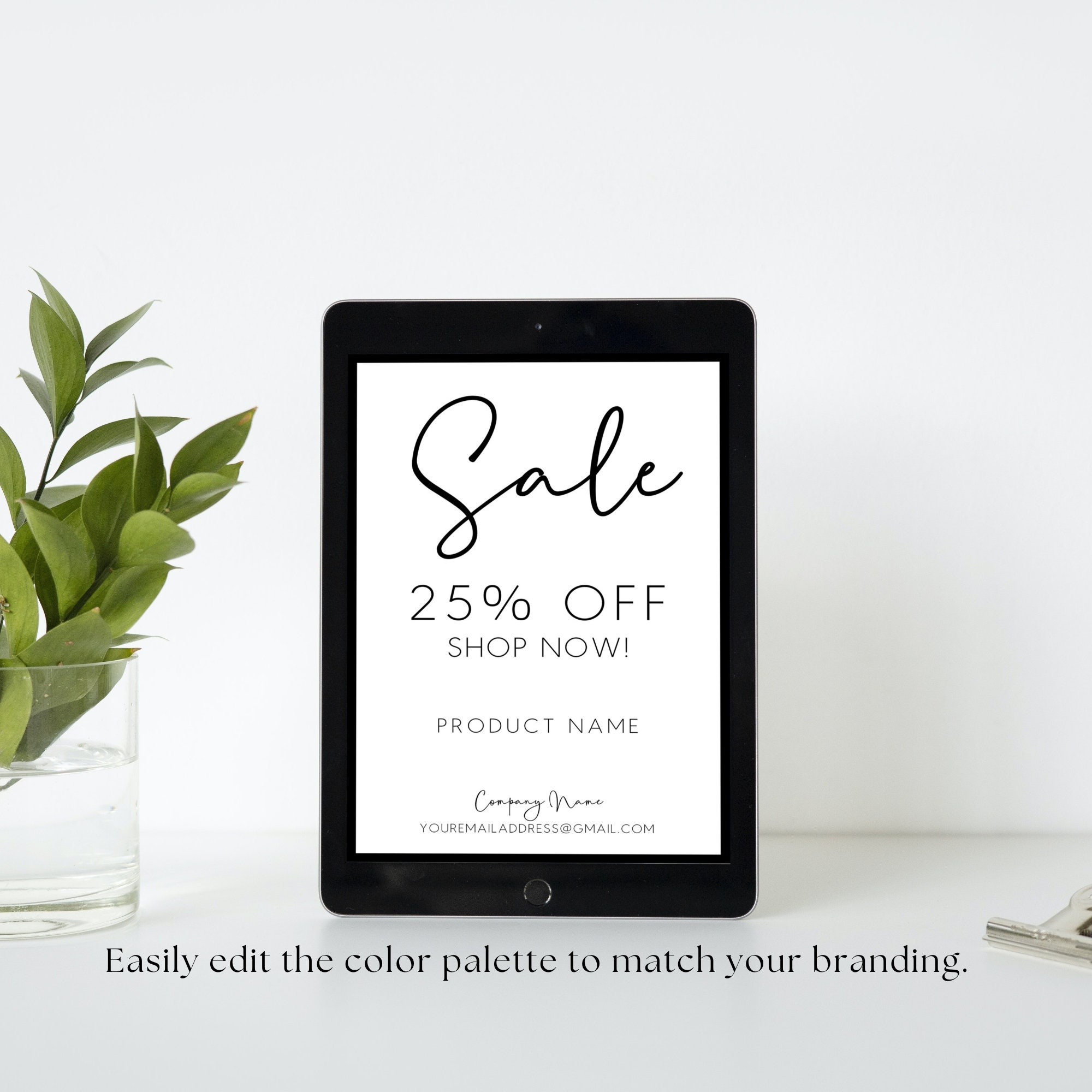 Editable Sale Sign Template, Printable Small Business Sign, Craft ...