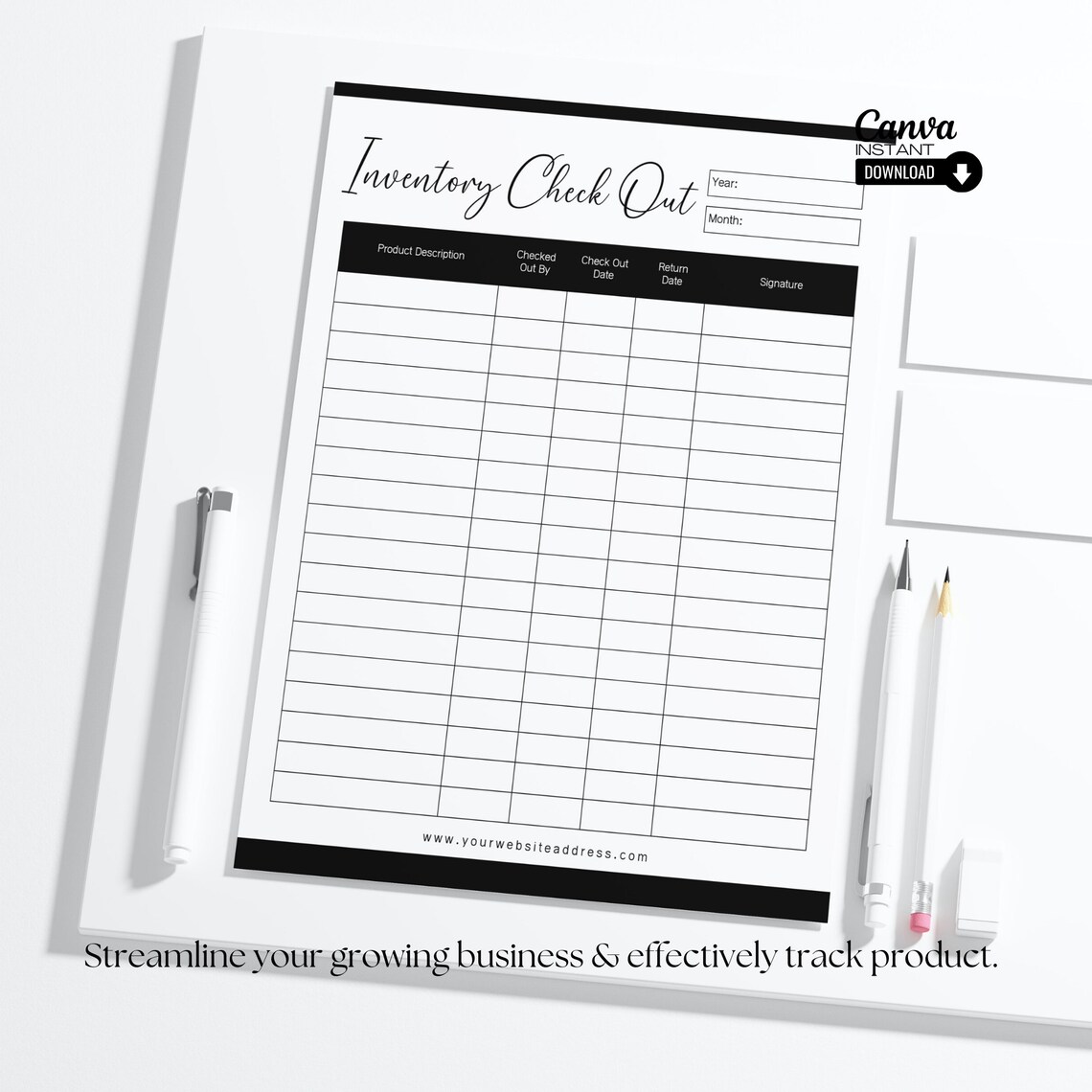 Product Inventory Log Template, Editable Inventory Sheet, Printable ...