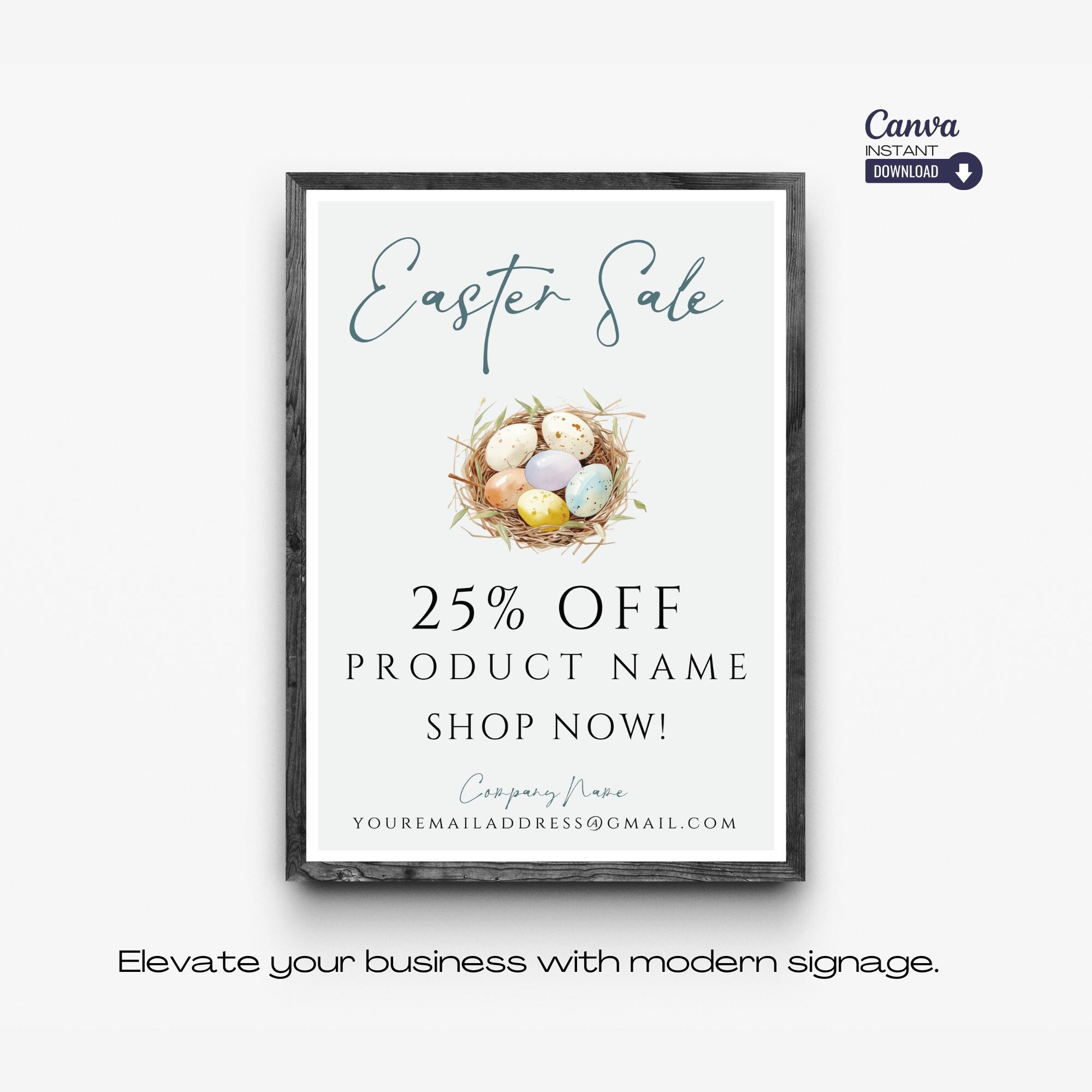 Editable Easter Sale Sign Template, Printable Spring Sale Sign ...
