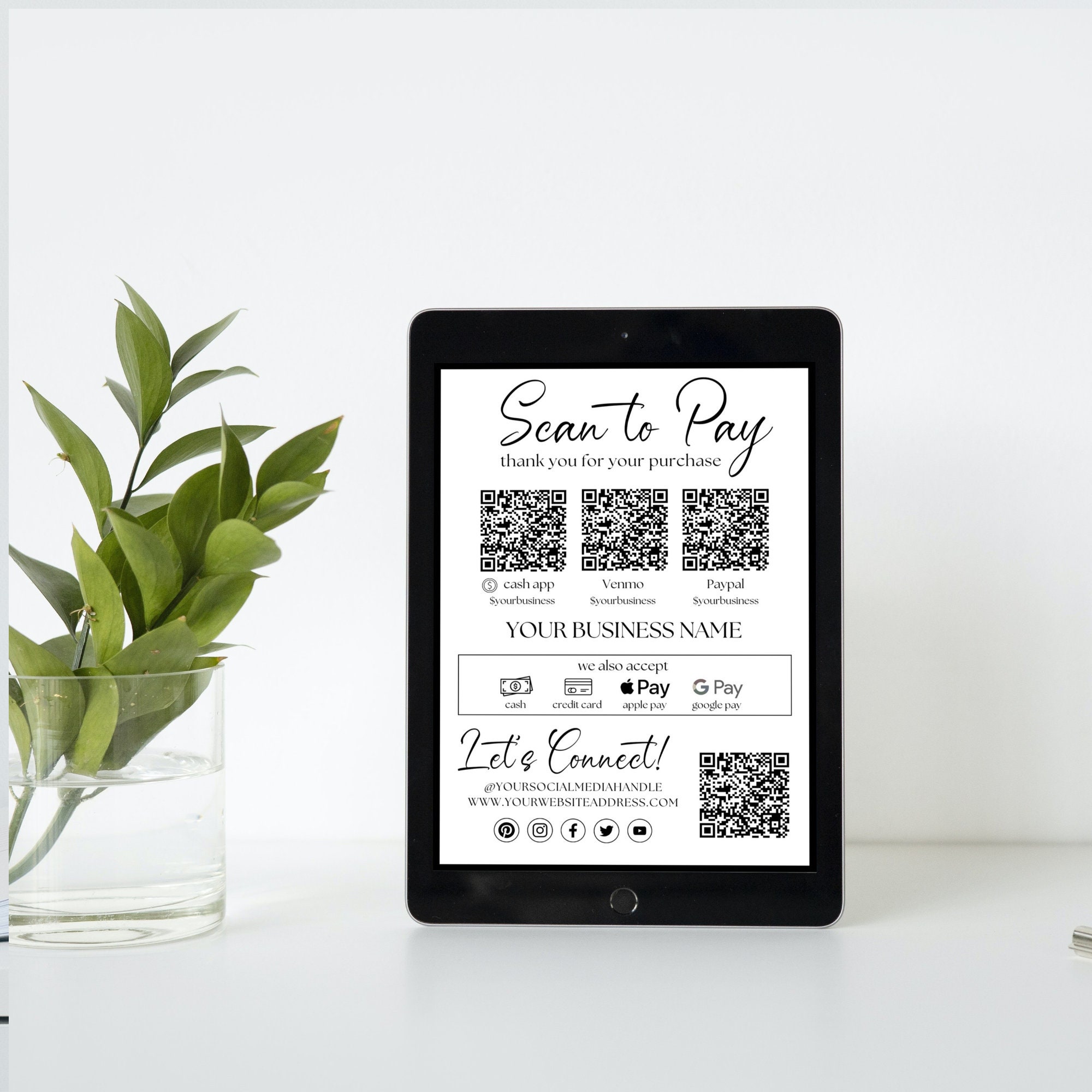 Editable Scan to Pay Sign Template, Editable QR Code Scan Sign ...