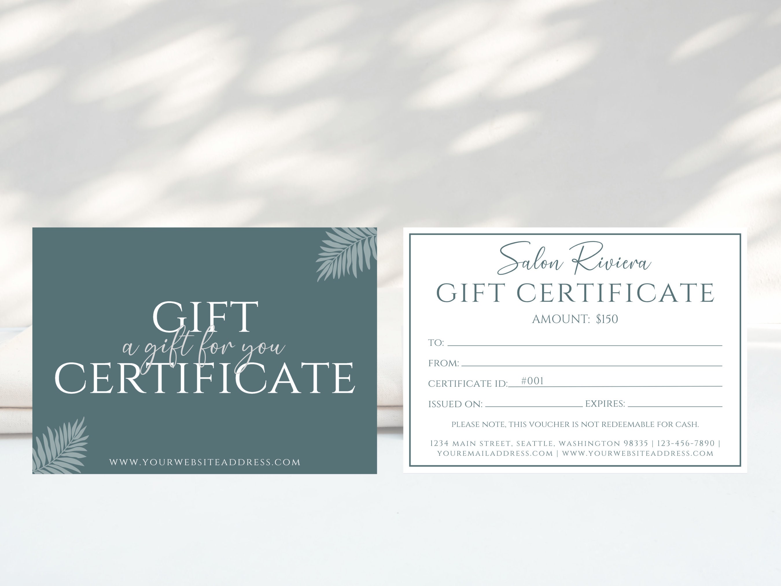 Modern Gift Certificate Template Printable Editable Gift Card - Etsy