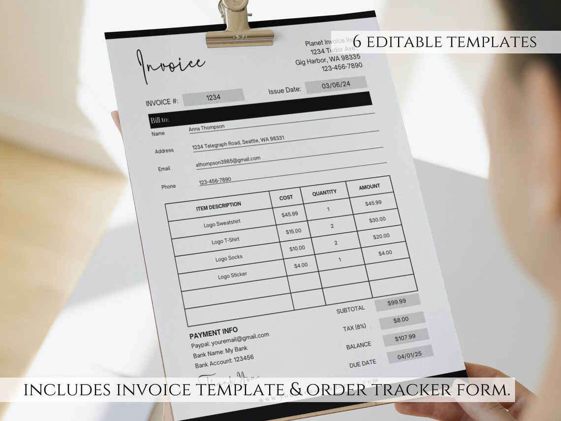 Editable Custom Order Form Bundle Printable Order Forms - Etsy