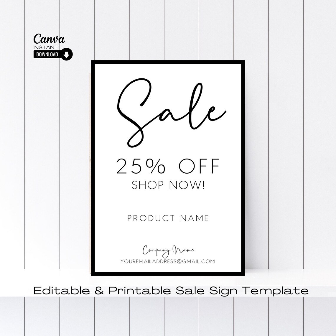 Editable Sale Sign Template, Printable Small Business Sign, Craft ...