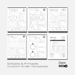 Editable Custom Order Form Bundle: Small Business Templates (canva) - Etsy