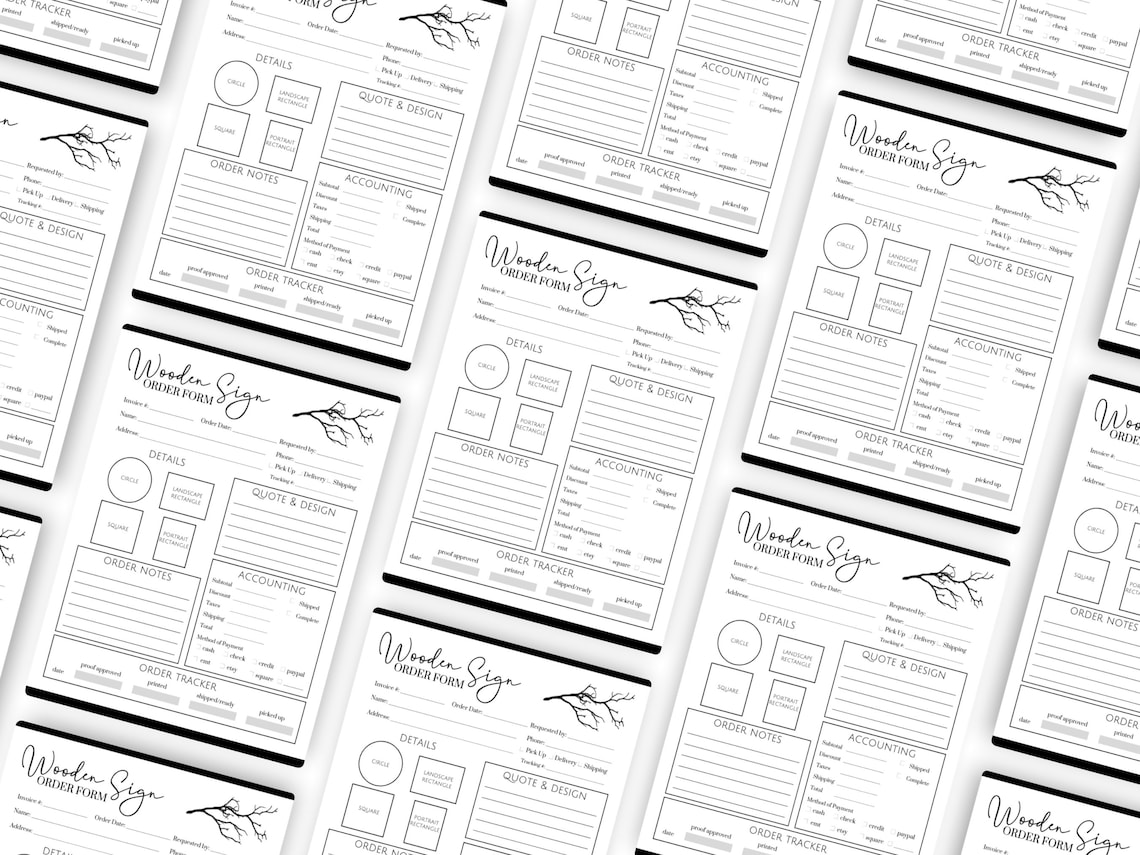 Editable Wooden Sign Order Form Printable Craft Order Form - Etsy