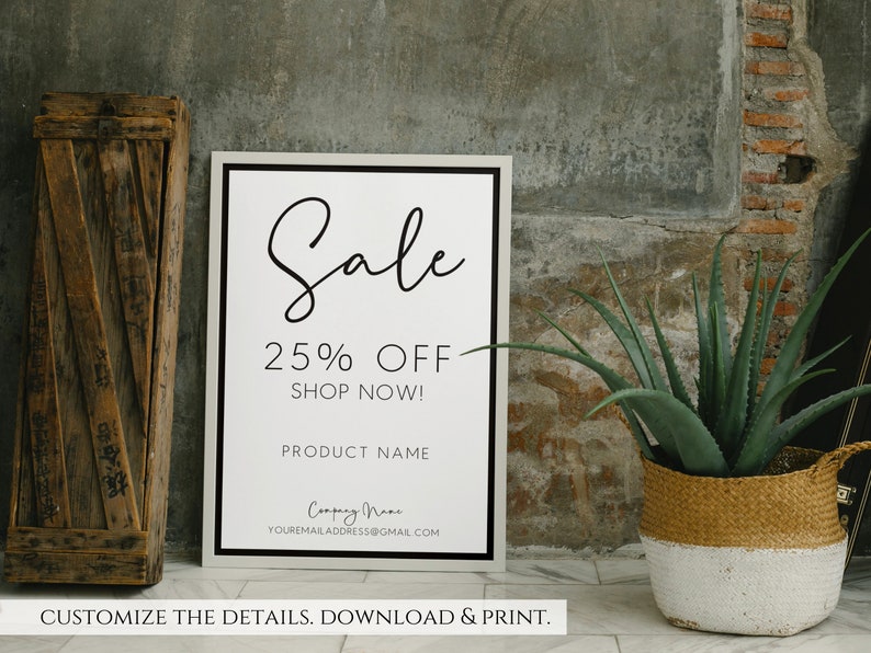 Editable Sale Sign Template Printable Small Business Sign - Etsy Canada