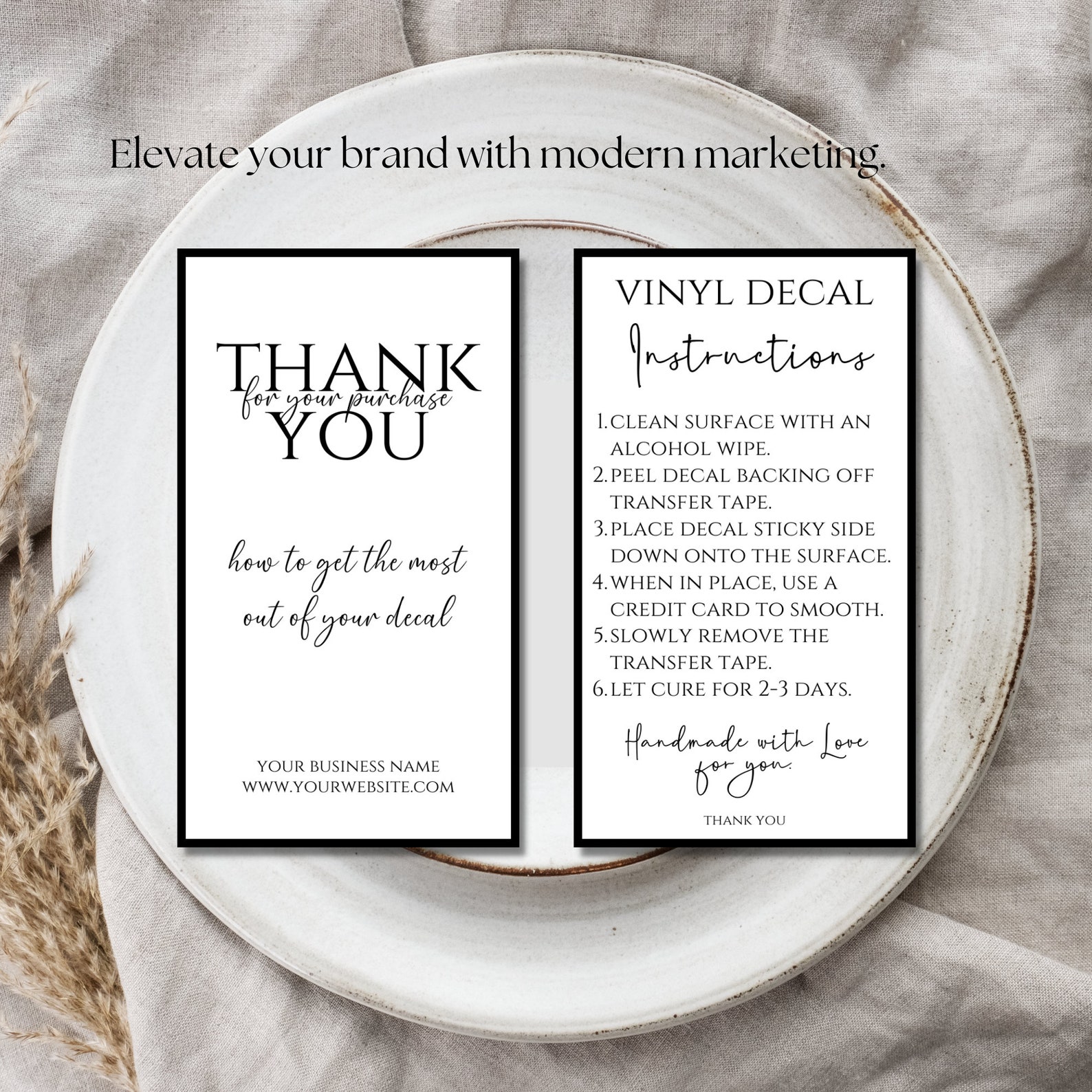 Decal Instructions, Printable Decal Application Instructions, Editable ...