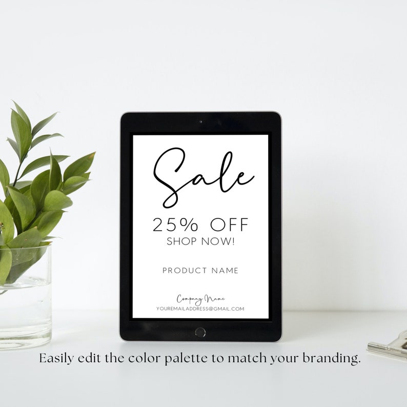 Editable Sale Sign Template, Printable Small Business Sign, Craft ...