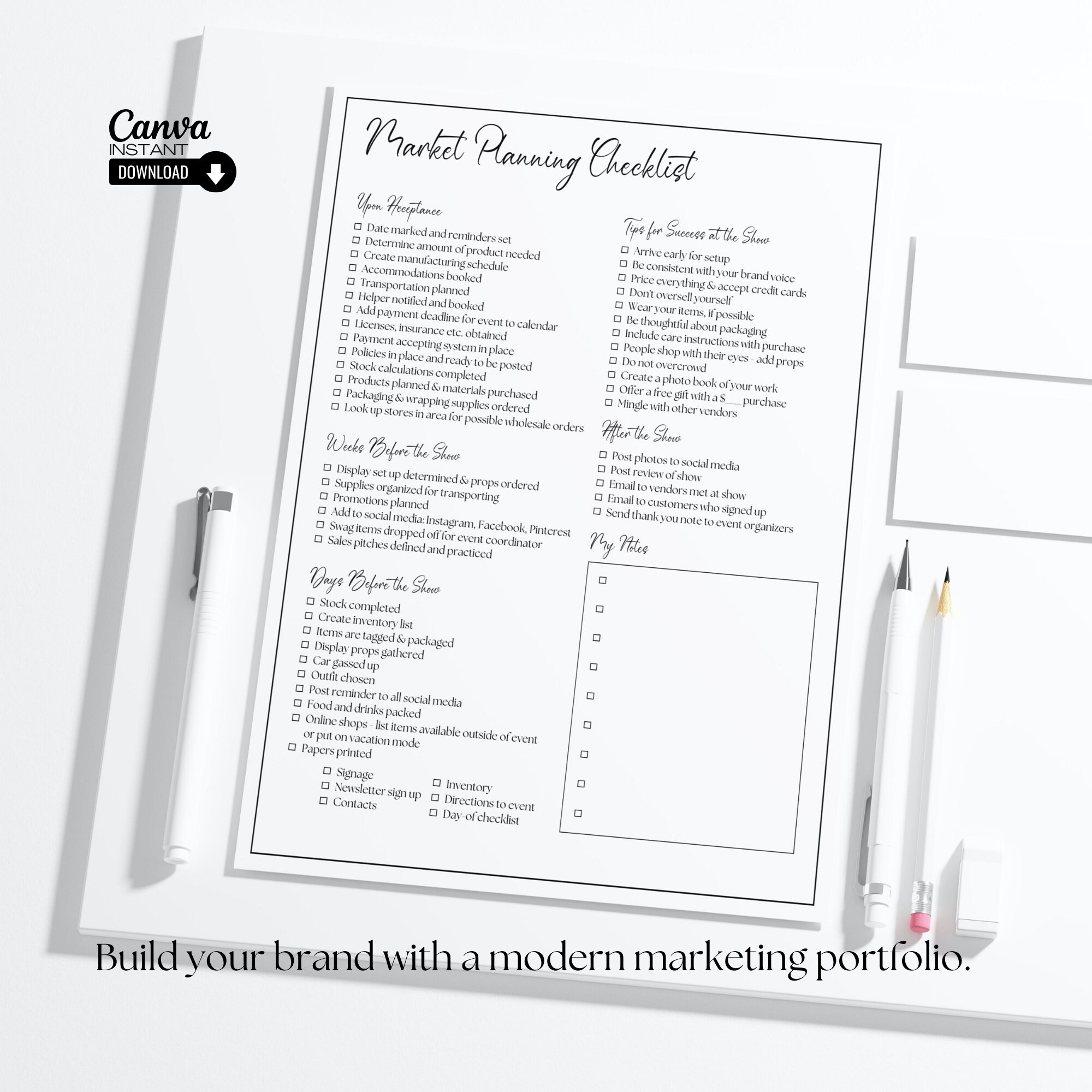 Editable Vendor Checklist Template, Craft Show Planner, Craft Fair Plan ...