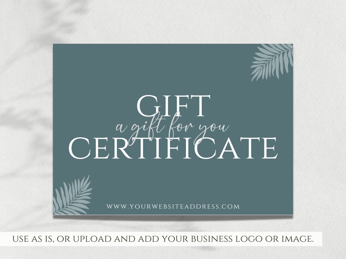 Modern Gift Certificate Template Printable Editable Gift Card - Etsy