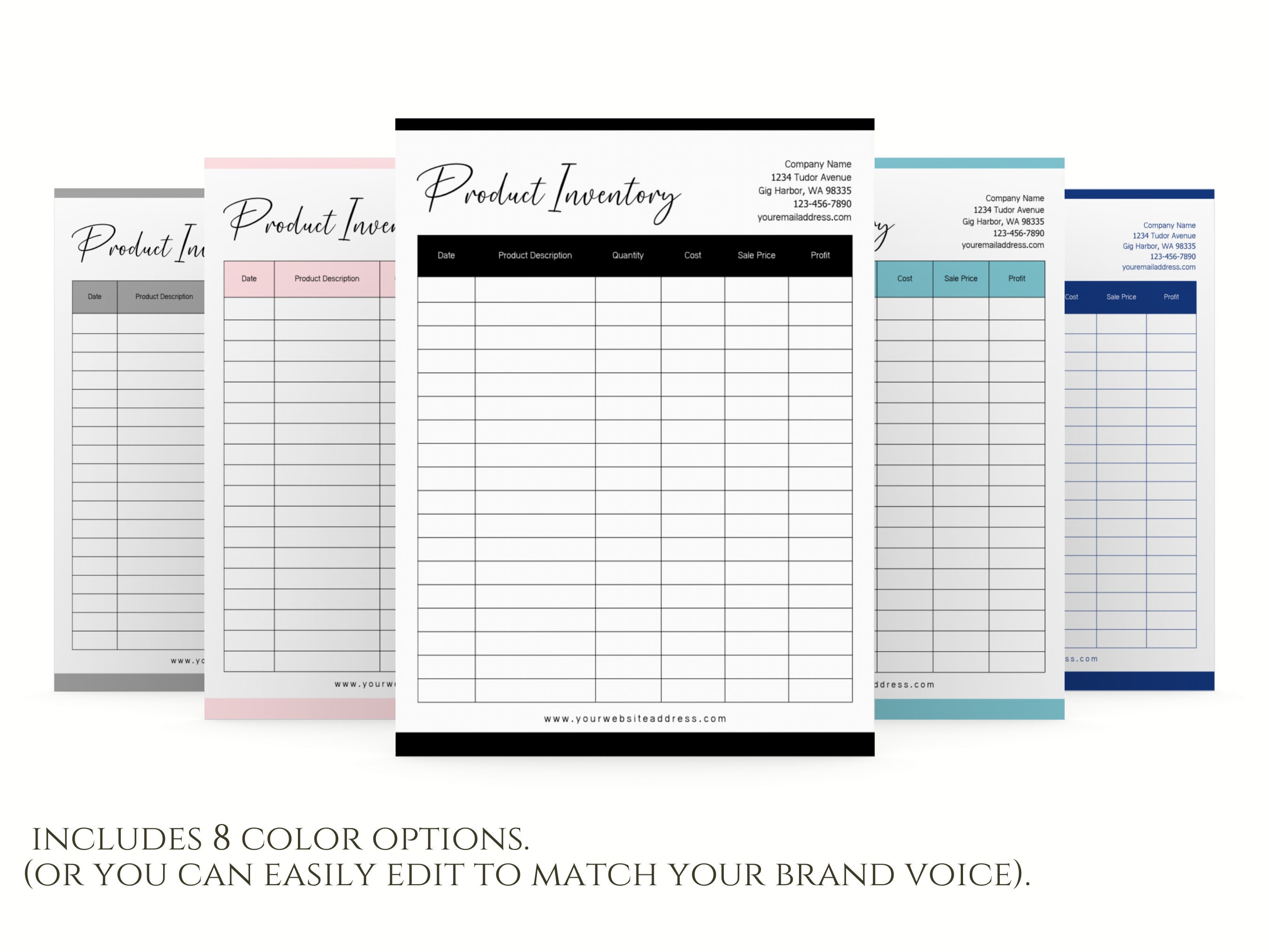 Product Inventory Log Template Editable Inventory Sheet - Etsy