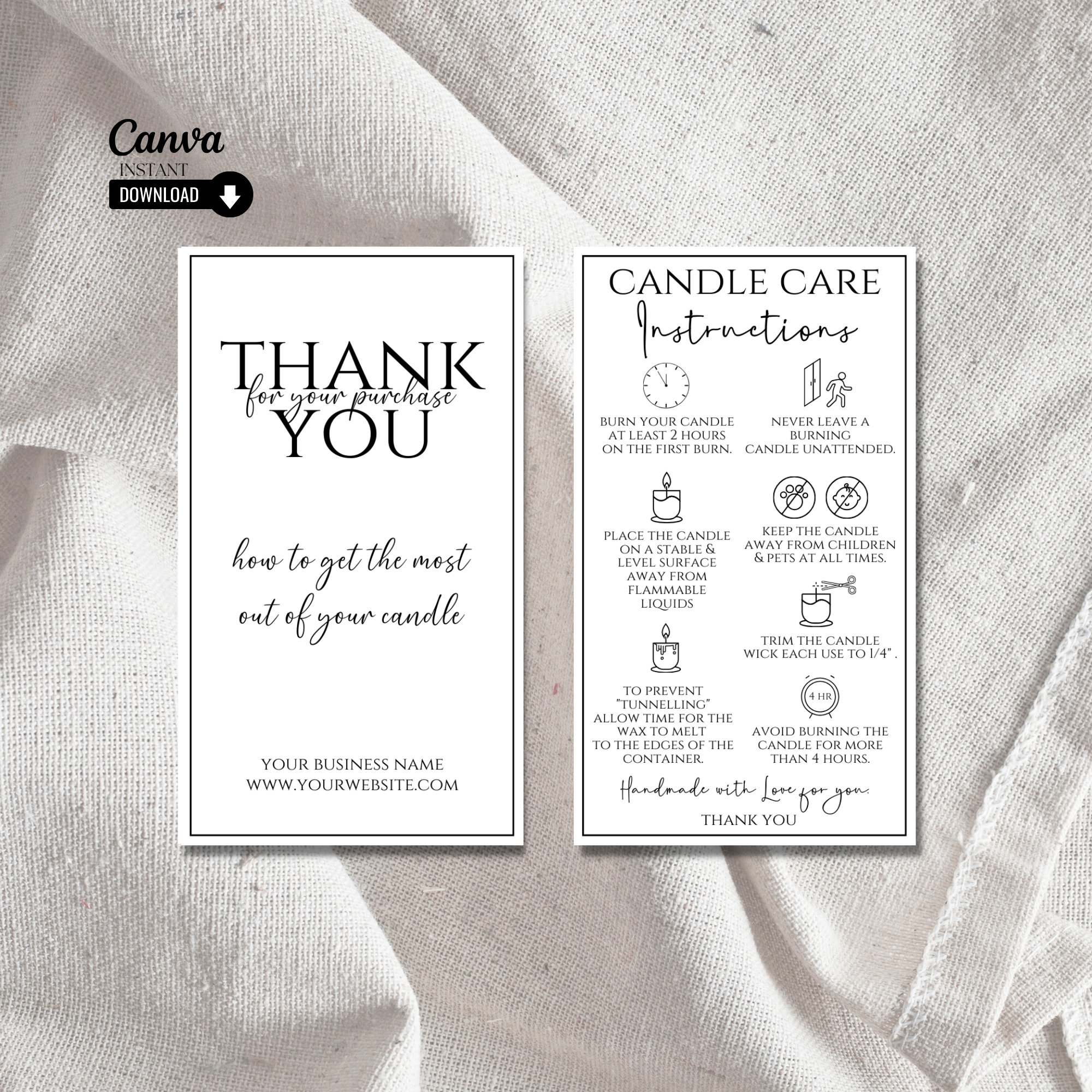 Candle Instructions Printable Candle Care Instructions - Etsy UK