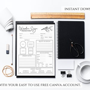 Editable Wooden Sign Order Form Printable Craft Order Form - Etsy