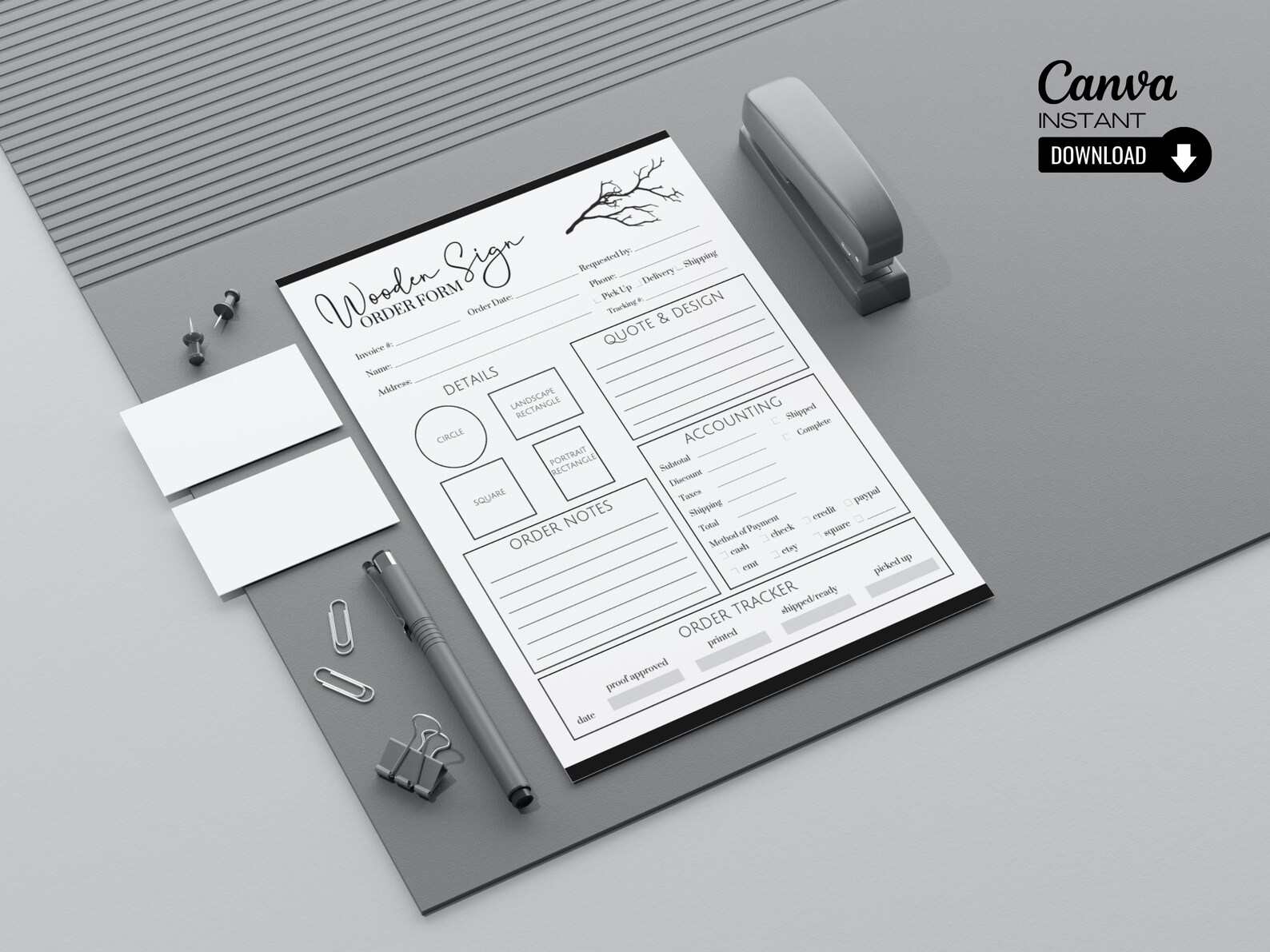 Editable Wooden Sign Order Form Printable Craft Order Form - Etsy