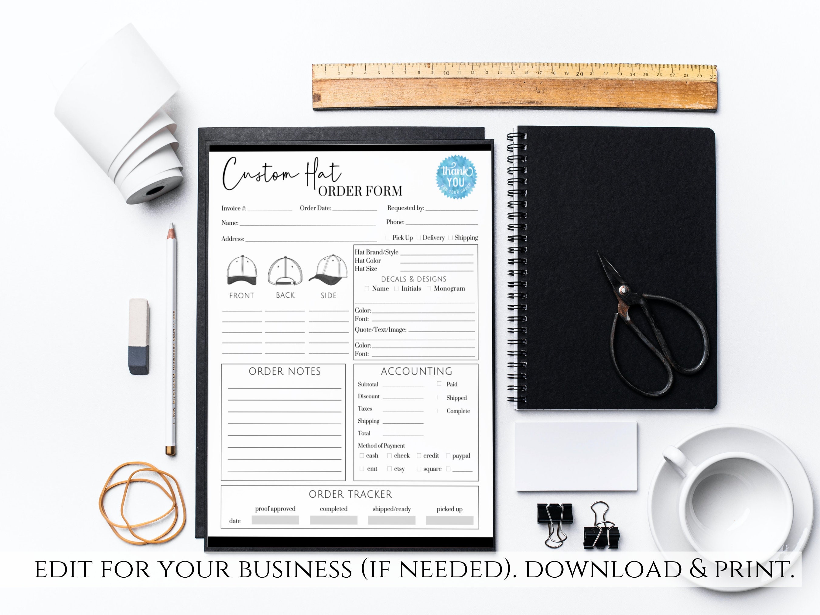 Editable Custom Order Form Bundle Printable Order Forms - Etsy