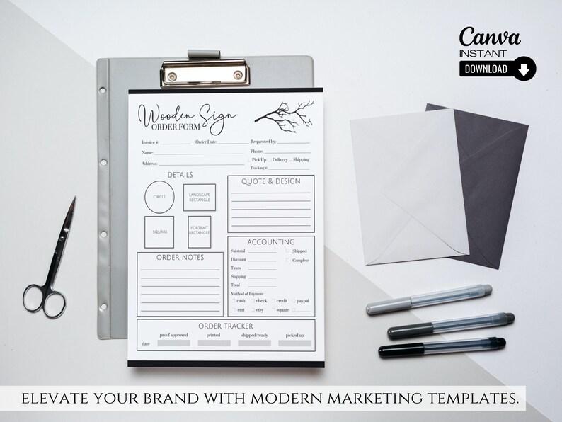 Editable Wooden Sign Order Form Printable Craft Order Form - Etsy