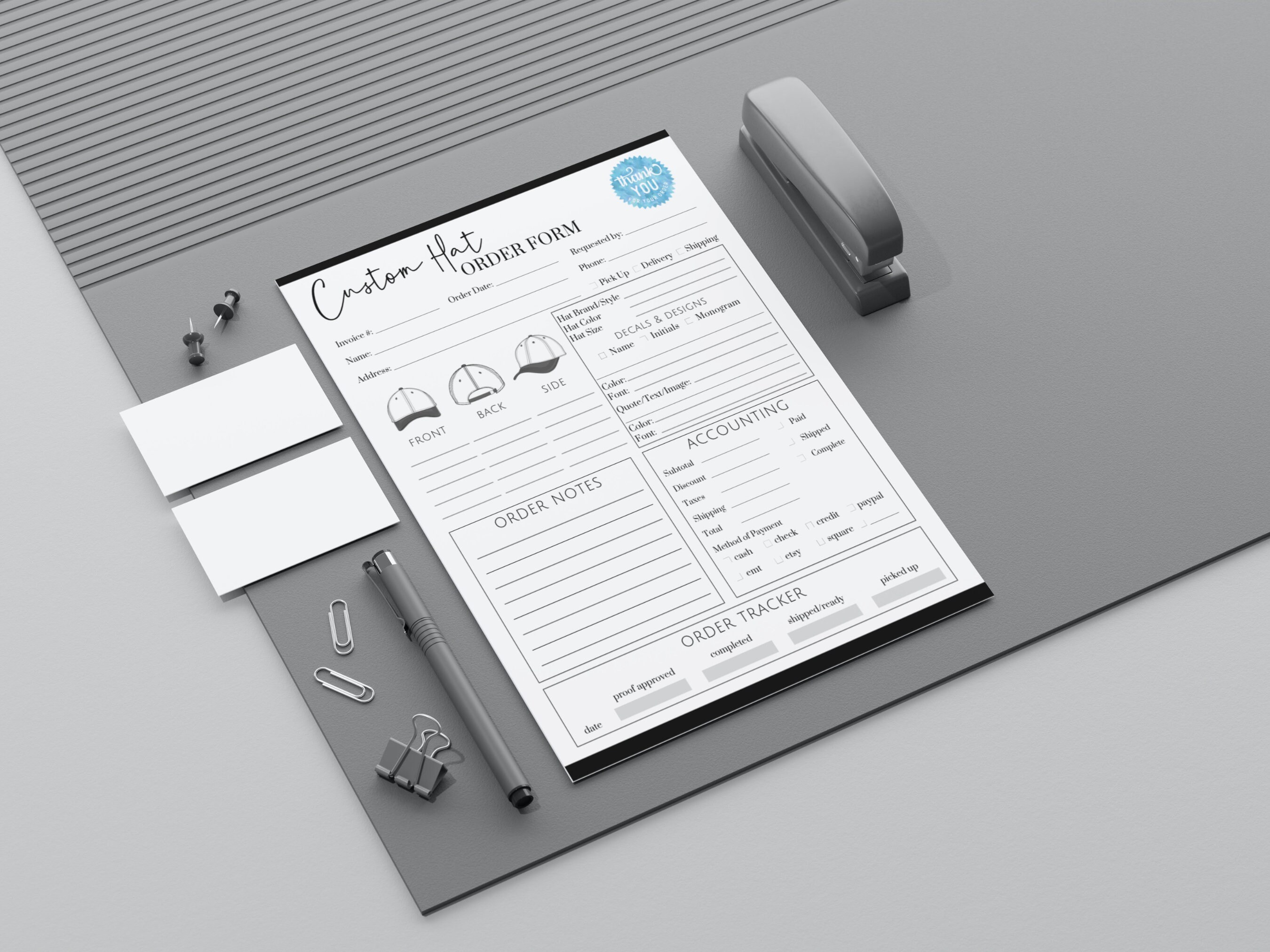 Editable Hat Order Form Printable Order Form Hat Order Form - Etsy