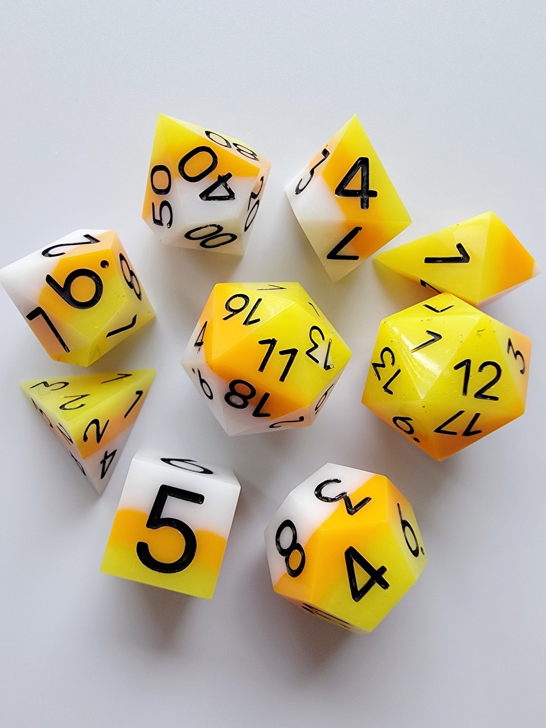 Candy Corn 9 Piece Sharp Edge Dice Set Dnd, Roleplaying Games, Tabletop ...