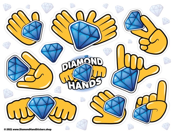 Crypto Diamond Hands Emoji Sticker Sheet | Etsy