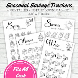 Seasonal Savings Trackers ~ Spring, Summer, Autumn & Winter ~ Fits ...