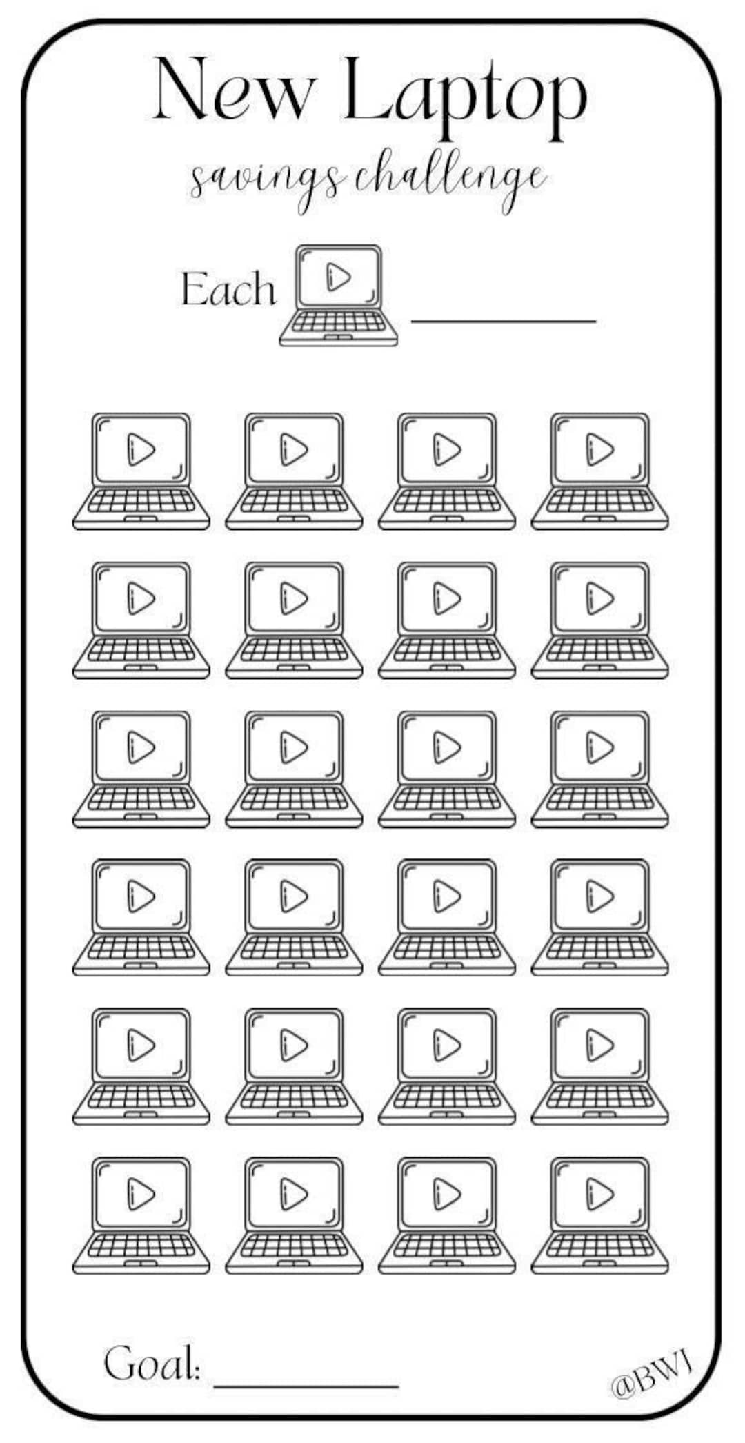 Laptop Savings Challenge Tracker: A6 Envelope Printable (PDF) - Etsy