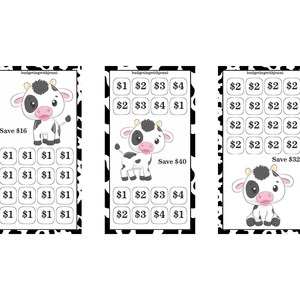 Cow Savings Challenge: A7 Envelope Budgeting Inserts (PDF Download) - Etsy