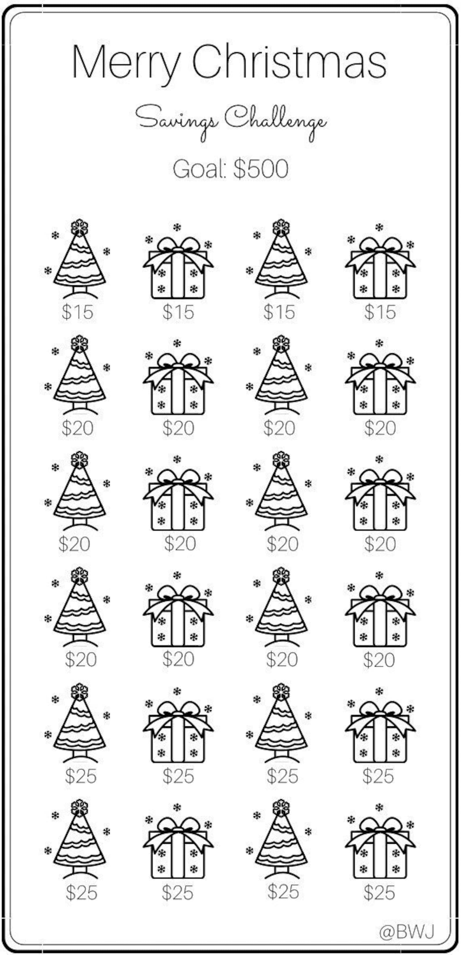 Mini Savings Challenge Merry Christmas Savings Challenge - Etsy UK