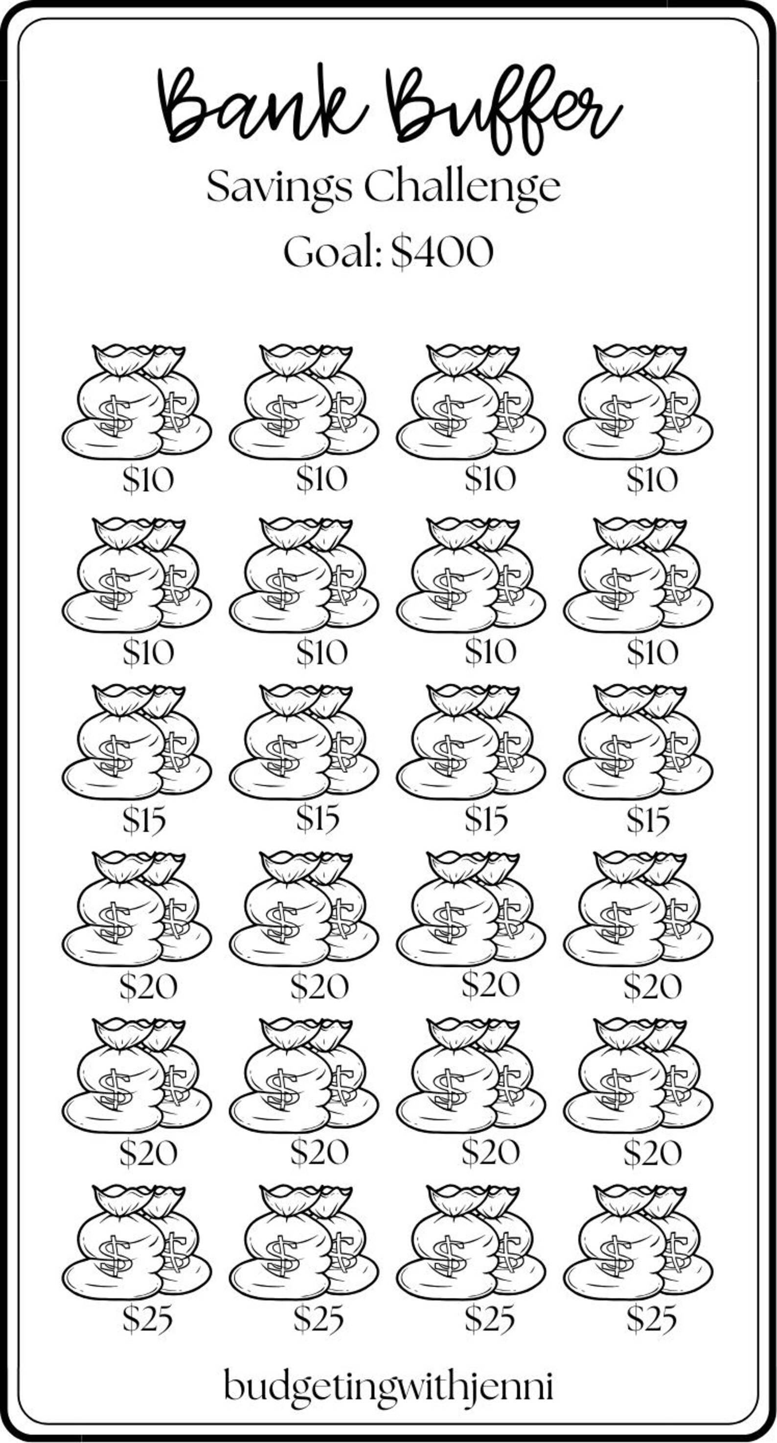 A7 Bank Buffer Savings Challenge ~ Save 400 ~ Low Budget ~ Fits Inside ...