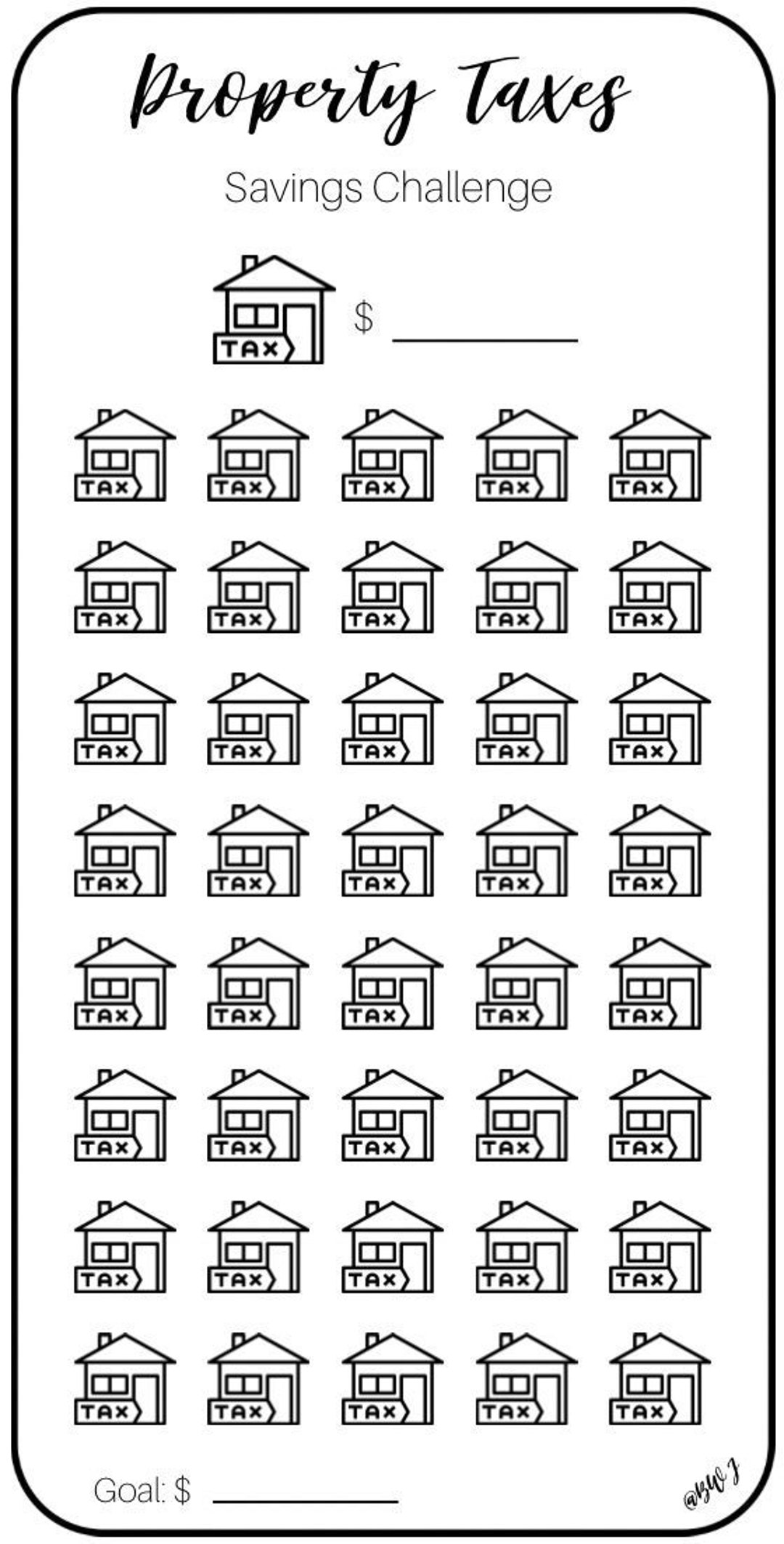 Property Taxes Savings Challenge Personal Finance Fits A6 Envelope PDF ...