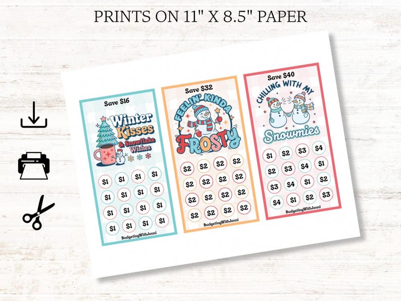 Mini Snowman Savings Challenges, A6 Envelope Inserts (PDF Download) - Etsy